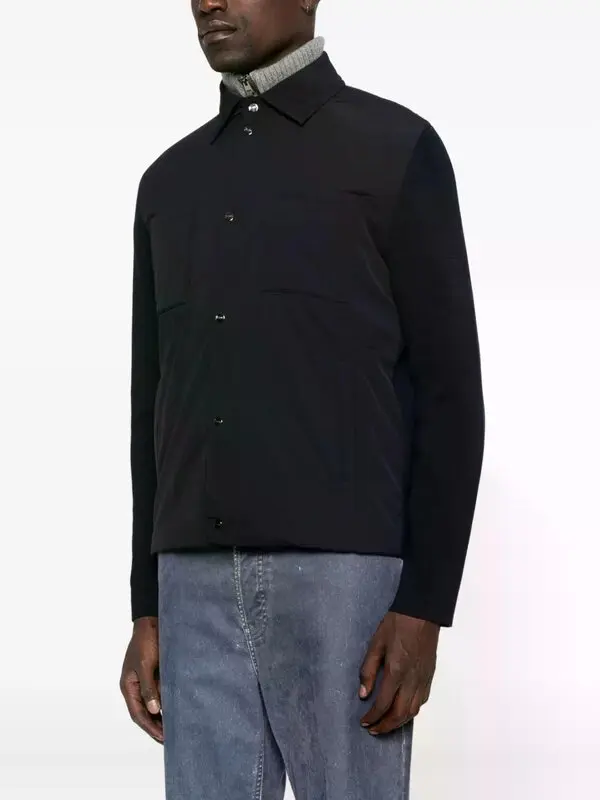 Herno Buttoned Jacket With Knitted Sleeves