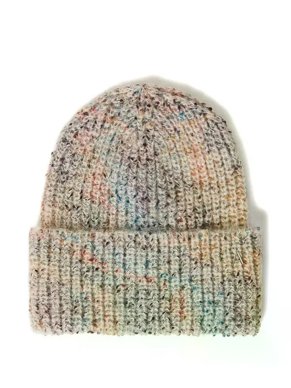TWINSET Speckled Ribbed Beanie - Neutrals