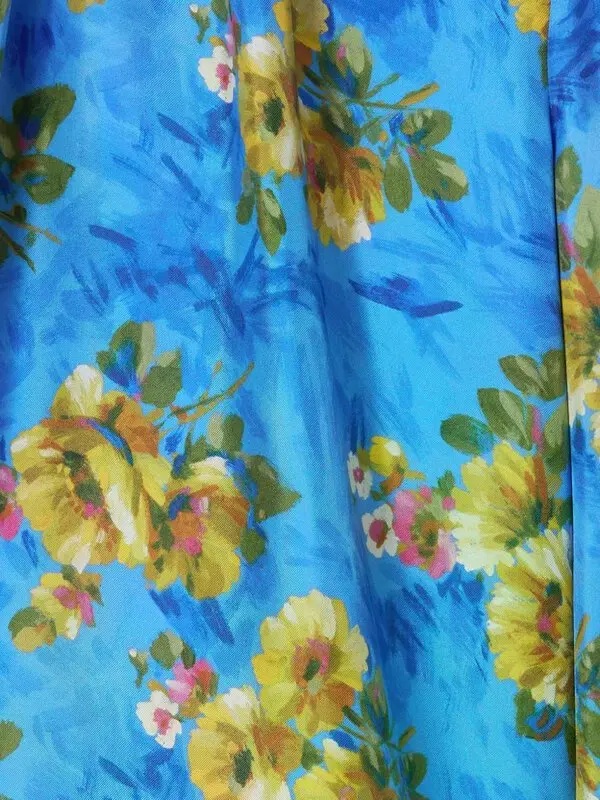 La DoubleJ Floral Balloon-sleeve Top - Blue