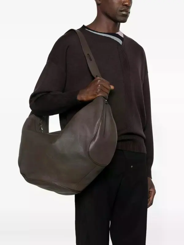 Kiko Kostadinov Moravia Leather Shoulder Bag In Brown - 40% Off