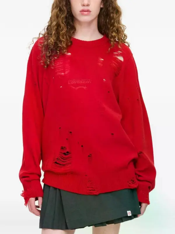 CHARLES JEFFREY Distressed Logo Jumper