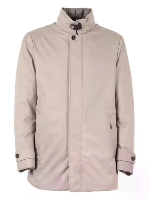 MOORER Buttoned Single-breasted Padded Jacket - Neutrals