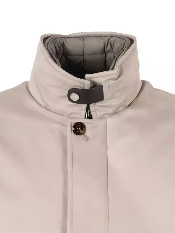MOORER Buttoned Single-breasted Padded Jacket - Neutrals