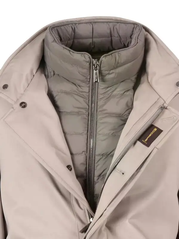 MOORER Buttoned Single-breasted Padded Jacket - Neutrals