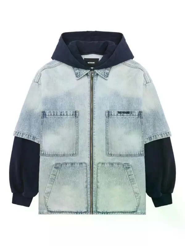We11Done Zip-up Hooded Denim Jacket