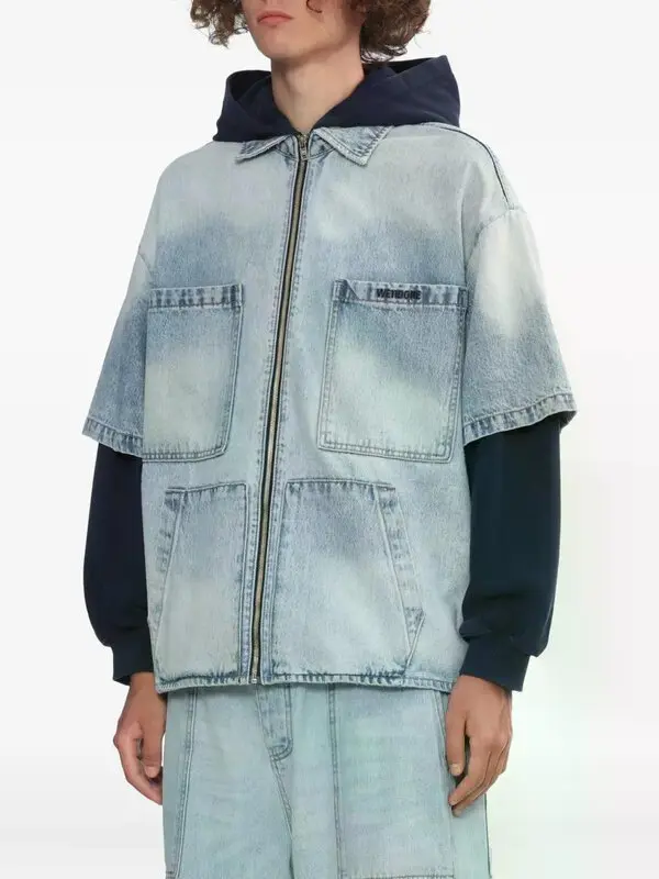 We11Done Zip-up Hooded Denim Jacket