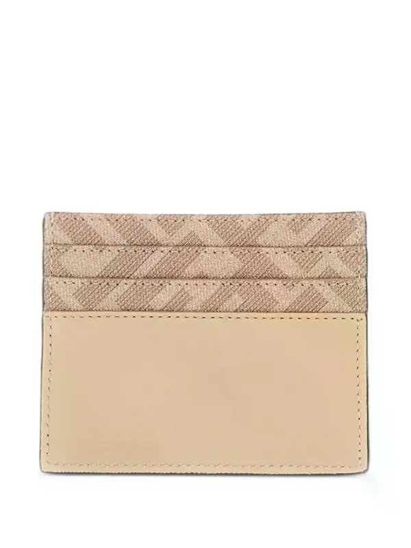 Fendi Squared Logo-plaque Leather Cardholder - Neutrals