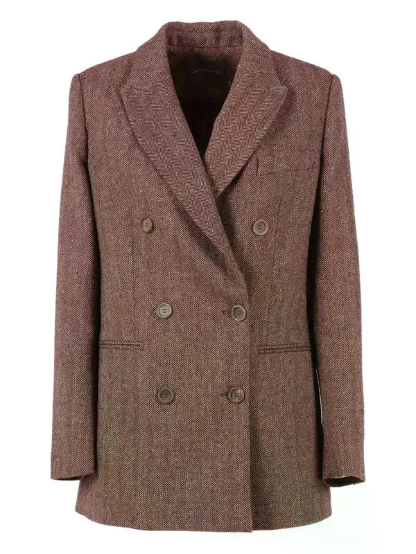 Lorena Antoniazzi Herringbone Double-breasted Blazer
