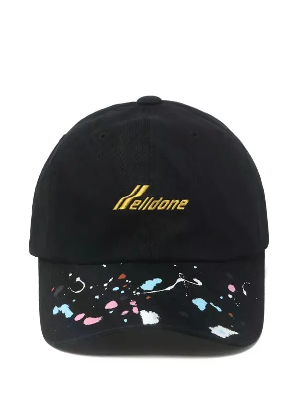 We11Done Paint-splatter Baseball Cap - Black