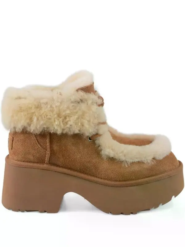 UGG Esmee Shearling Lace-up Boots - Neutrals