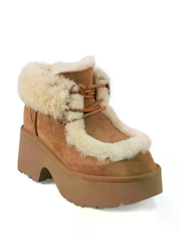 UGG Esmee Shearling Lace-up Boots - Neutrals