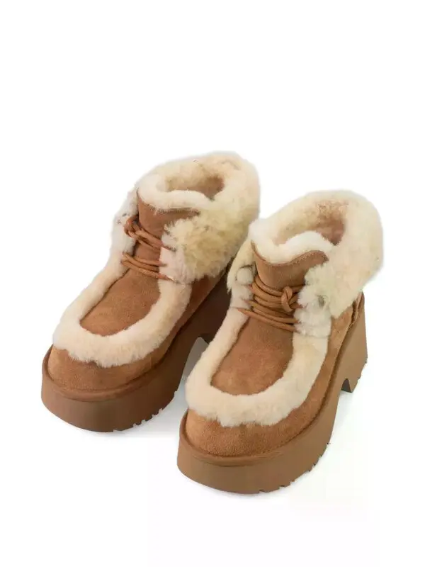 UGG Esmee Shearling Lace-up Boots - Neutrals