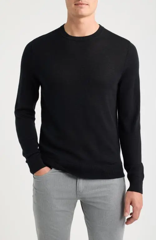 Nordstrom Italian Merino Wool Crewneck Sweater - Black