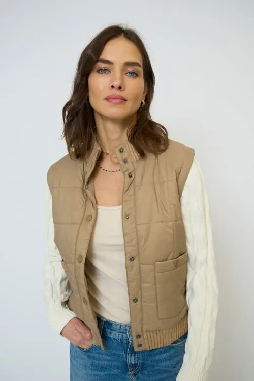 Central Park West Brady Quilted Mixed Media Jacket