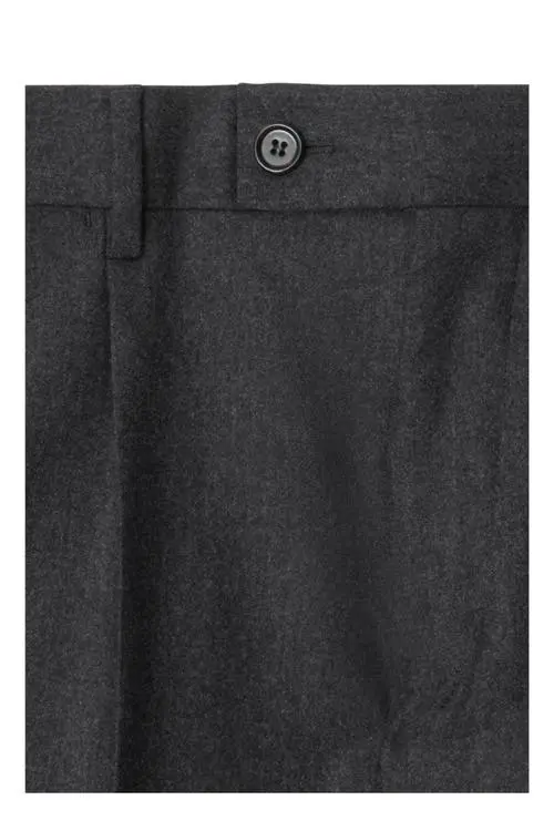 Burberry Wool Flannel Tailored Trousers - Brisk Grey