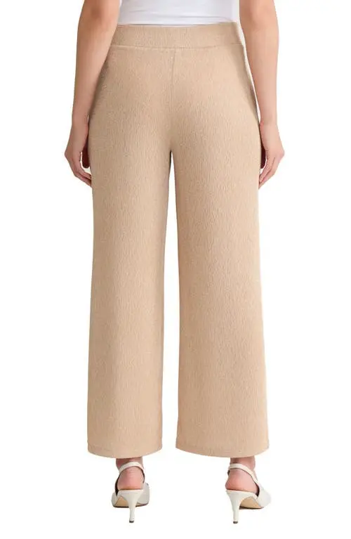 KASPER Wide Leg Ankle Length Textured Knit Pants