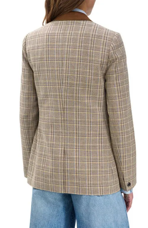 Rag & Bone Evia Plaid Wool-blend Blazer - Tan Multi