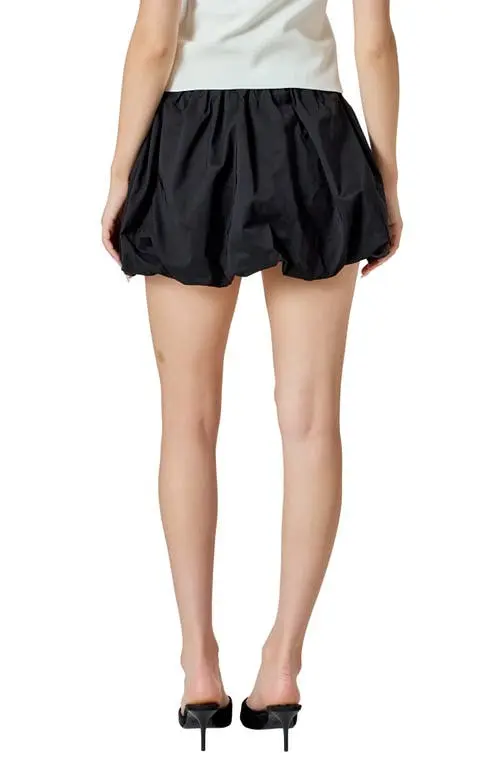 Endless Rose Bubble Hem Miniskirt - Black