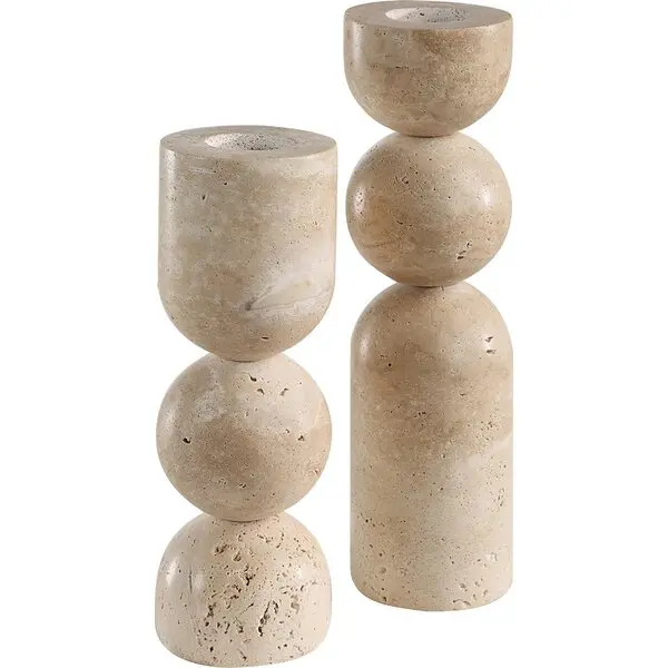 RENWIL Travertine Candle Holders