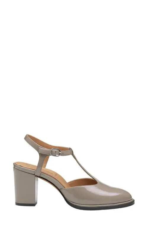 Johnston & Murphy Patent Leather T-strap Pumps - Taupe Patent Leather