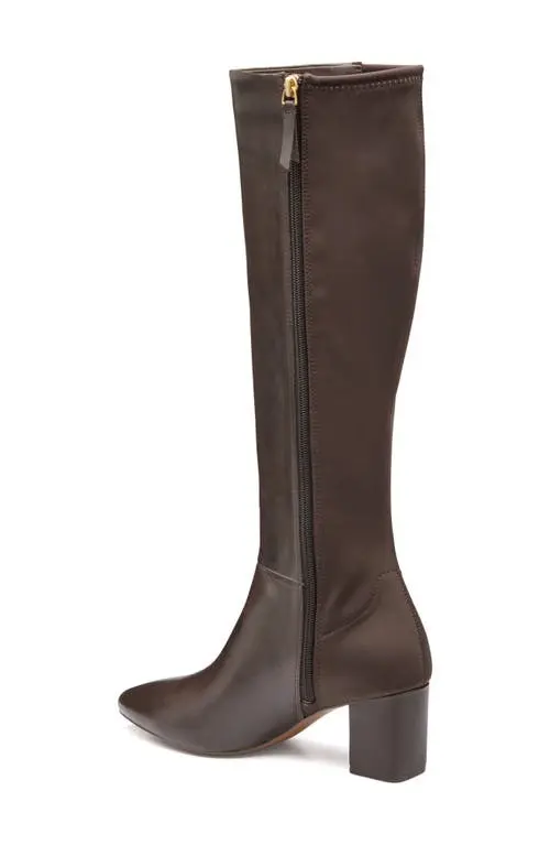 Johnston & Murphy Knee High Boots - Dark Brown Calfskin/spandex