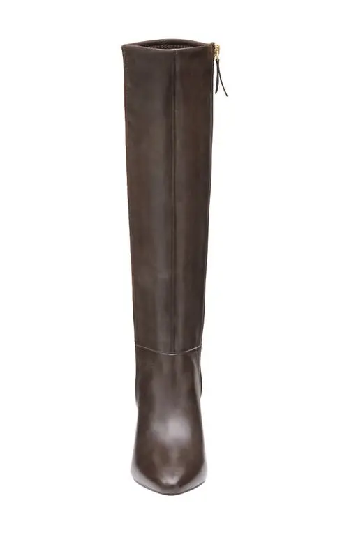 Johnston & Murphy Knee High Boots - Dark Brown Calfskin/spandex