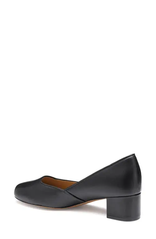 Johnston & Murphy Sienna Block Heel Pump - Black Glove Leather