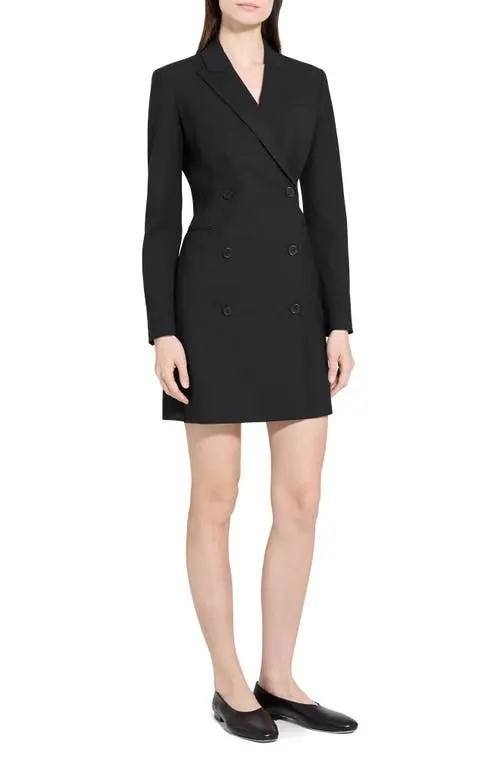Theory Double Breasted Stretch Wool Blazer Dress