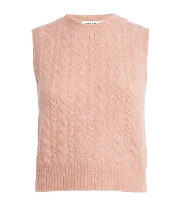 Sandro Wool-blend Sweater Vest - Pink