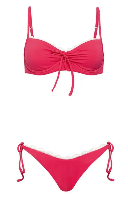 MAAJI Cherry Crush Karl Reversible Lace Trim Underwire Bikini Top