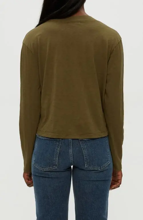 Michael Stars Brea V-neck Supima Cotton Top - Topiary
