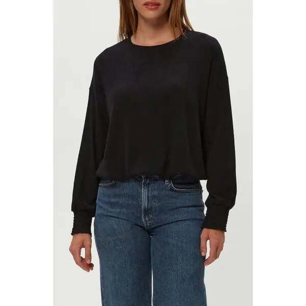 Michael Stars Tia Ribbed Sweater - Black
