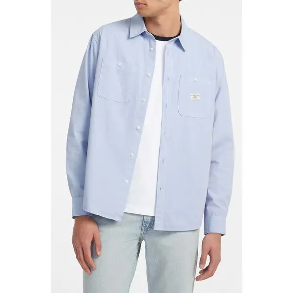 Guess Regular Fit Patch Pockets Poplin Button-up Shirt
