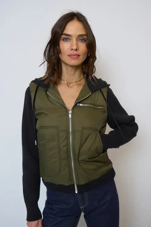 Central Park West Brady Hooded Sweater Sleeve Jacket