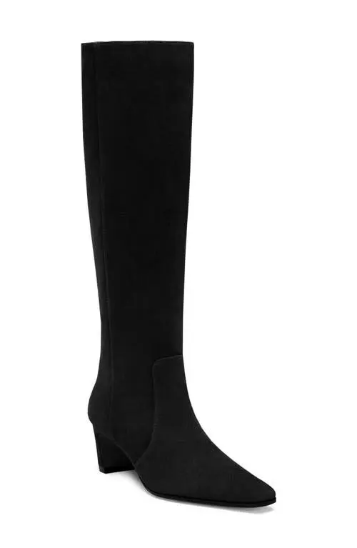 STUART WEITZMAN Stassi 50 Leather Boots - Black Suede
