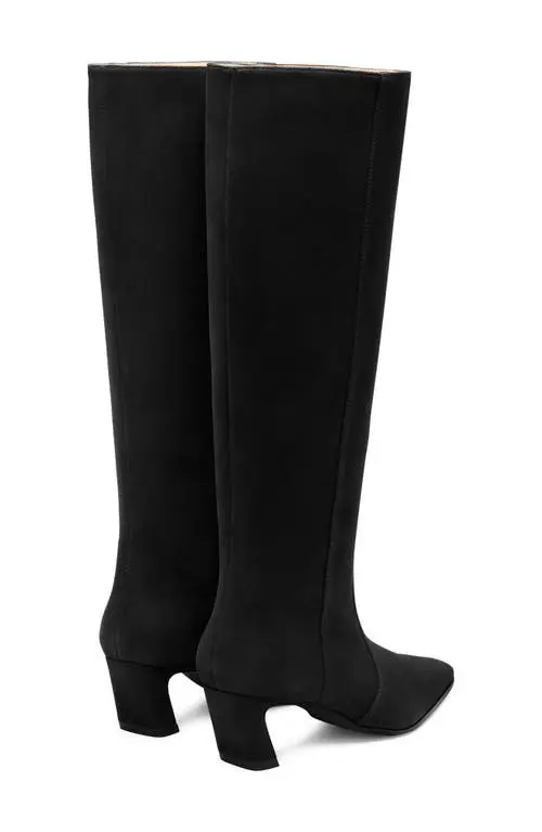 STUART WEITZMAN Stassi 50 Leather Boots - Black Suede