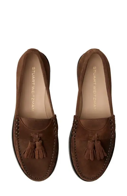 STUART WEITZMAN Lottie Tassel Loafer - Walnut