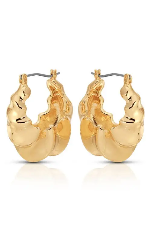Ettika Ripple Domed Hoop Earrings