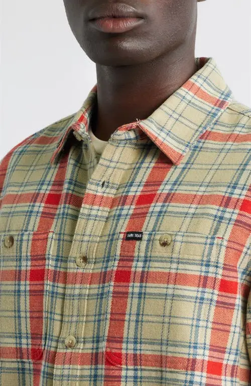 DARK SEAS Cimmeron Plaid Cotton Button-up Shirt - Moss