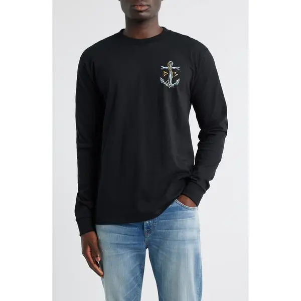 DARK SEAS Waterlogged Long Sleeve Graphic T-shirt - Black
