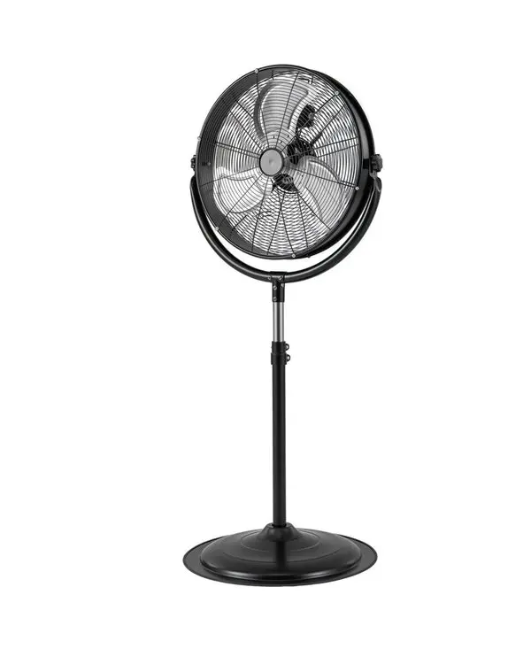 MECALE 20 Inches High Velocity Pedestal Fan With 3 Speeds And Adjustable Height - Black