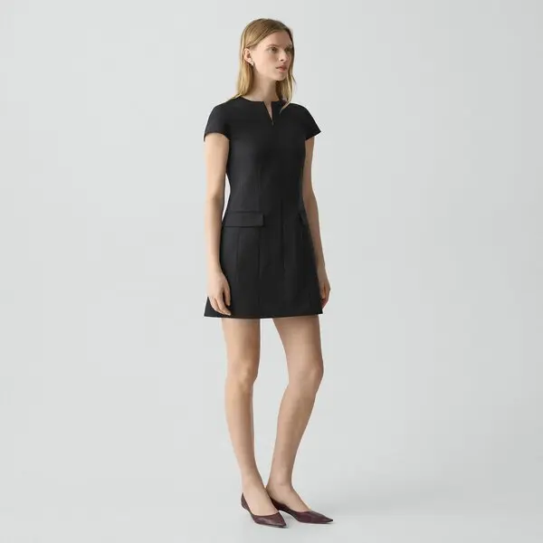 Theory Zip-front Mini Dress - Black