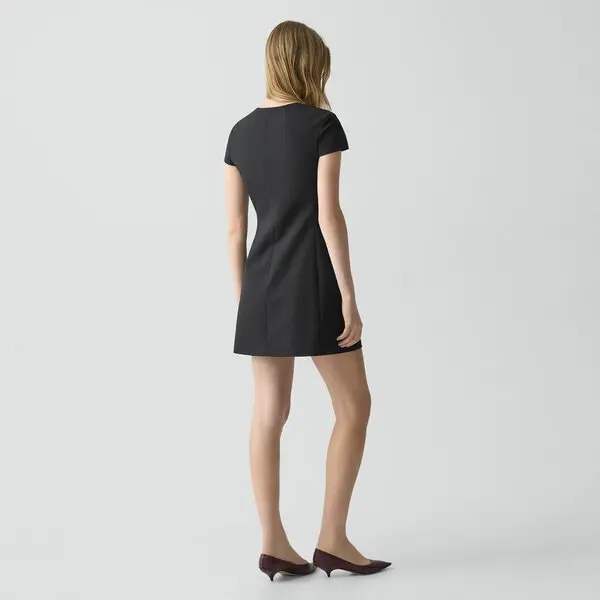 Theory Zip-front Mini Dress - Black