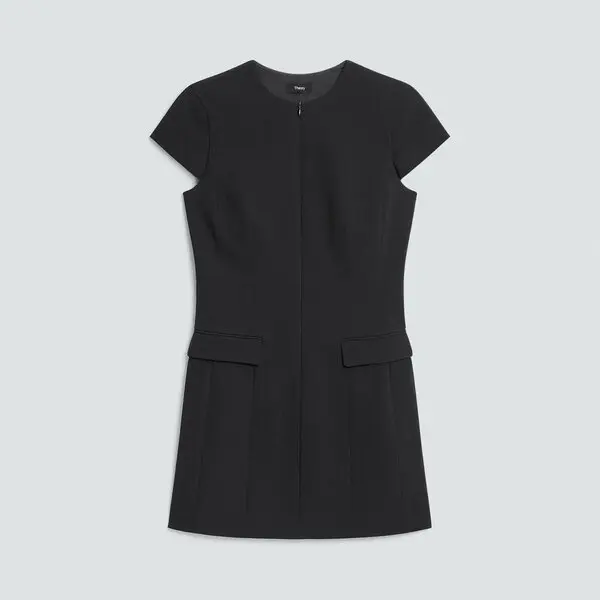 Theory Zip-front Mini Dress - Black