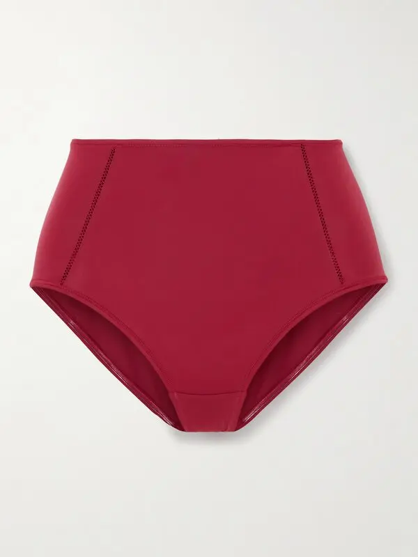 ERES Les Essentiels Brina Soyeuse Picot-trimmed Stretch-jersey Briefs - Red