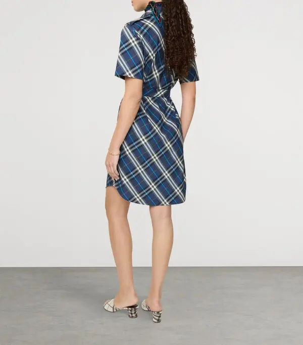 Burberry Cotton Check Mini Shirt Dress