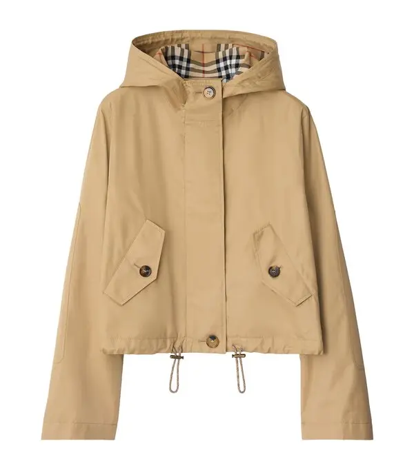 Burberry Gabardine Cropped Parka