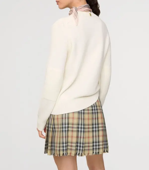 Burberry Cashmere Ekd-embroidered Sweater