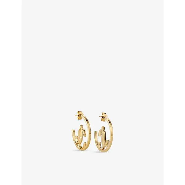 JIMMY CHOO Jc-monogrammed Hoop Earrings - Gold