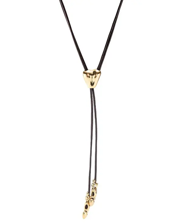 UNODE50 Heartline Leather Necklace - Gold